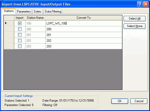 Import LSPC & EFDC Files
